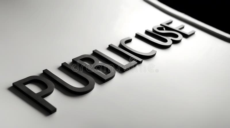 Black Letters Spelling Public Use on a Smooth Surface in a Modern ...