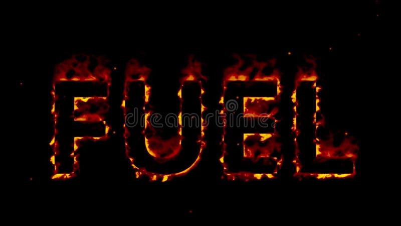 The Black Letters of the Word FUEL Burn Stock Video - Video of ...