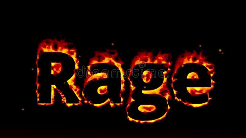 The Black Letters of the Word RAGE Burn Stock Video - Video of ...