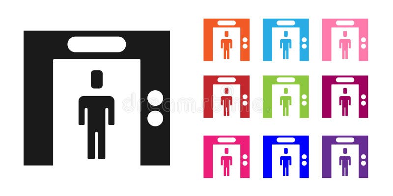Black Lift Icon Isolated on Black Background. Elevator Symbol. Abstract ...