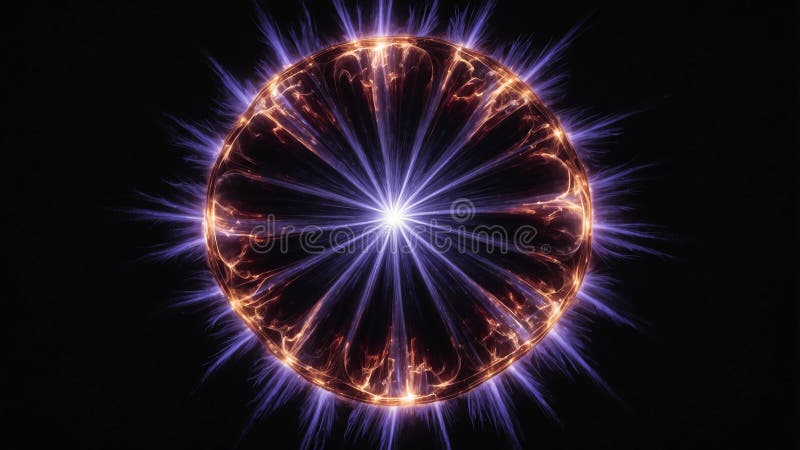 Black Light Center Radial Explosion Isolated in Black Ai Generated ...
