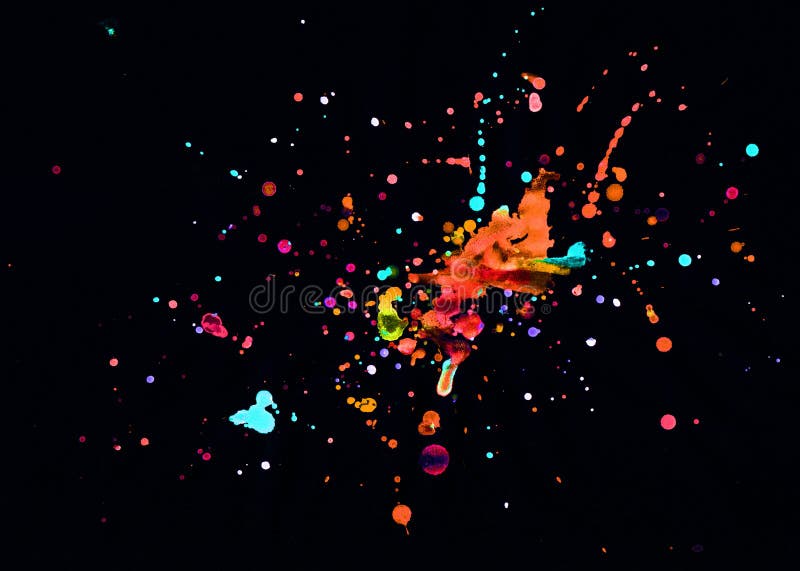 Neon Paint Splatter Explosion Bold Black Canvas Stock Photos - Free ...