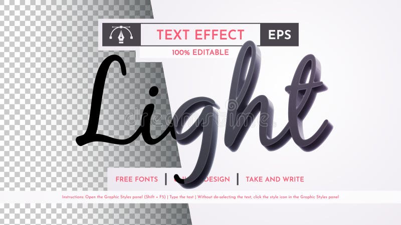 Black Light Editable Text Effect, Font Style Stock Vector ...
