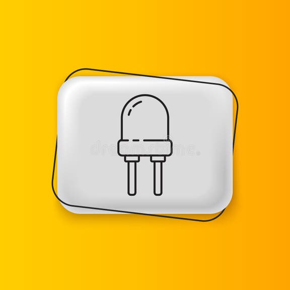 Black Light Emitting Diode Icon Isolated on Yellow Background ...