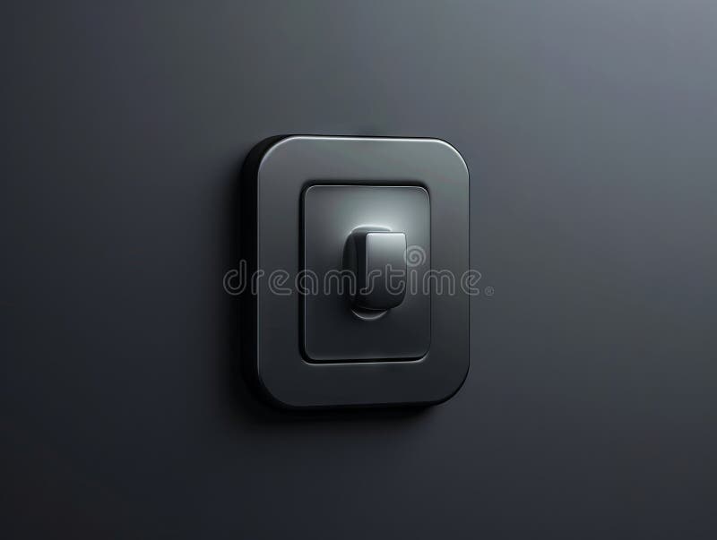 A Black Light Switch on a Dark Gray Wall Stock Photo - Image of black ...