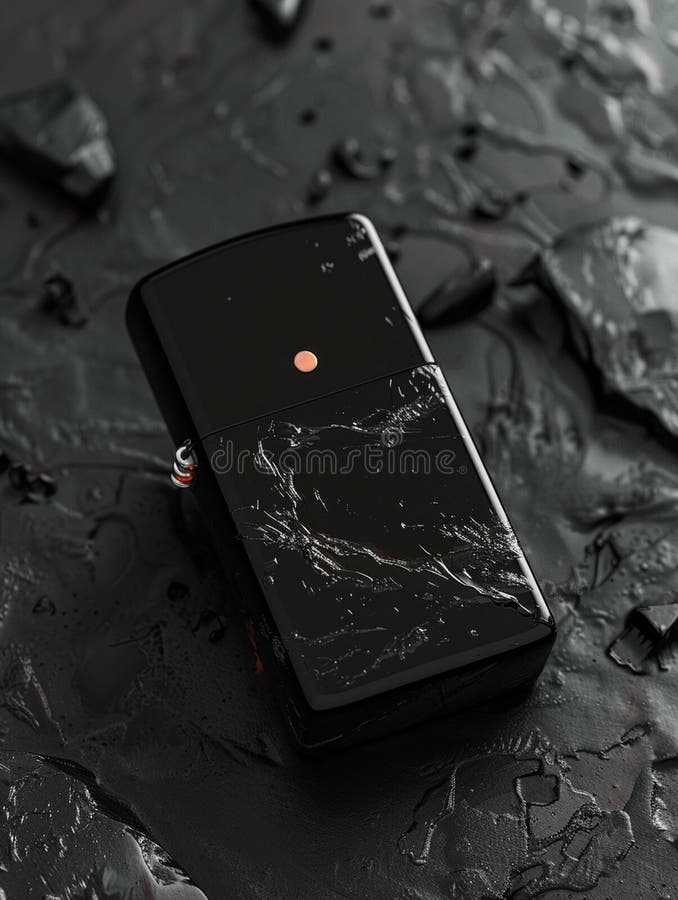 Black Lighter on a Dark Surface Stock Illustration - Illustration of ...
