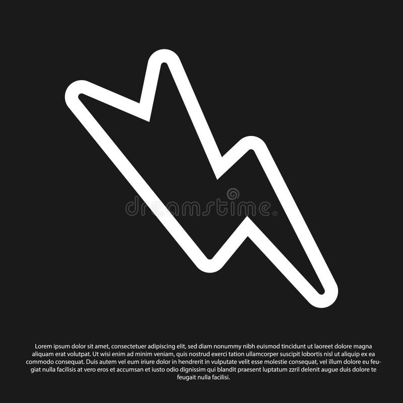 Black Lightning Bolt Icon Isolated on Black Background. Flash Sign ...
