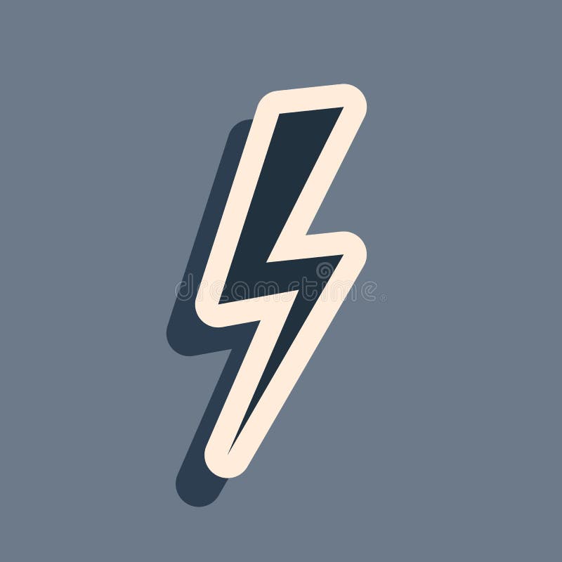 Black Lightning Bolt Icon Isolated on Grey Background. Flash Icon ...