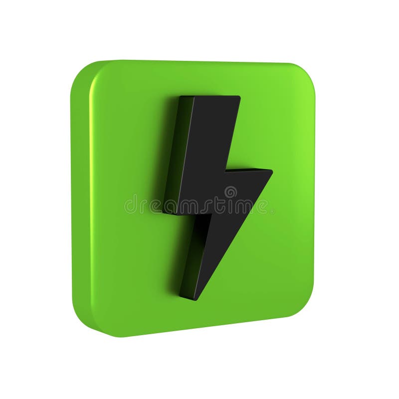 Black Lightning Bolt Icon Isolated on Transparent Background. Flash ...