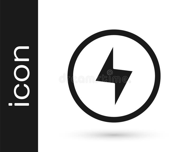 Black Lightning Bolt Icon Isolated on White Background. Flash Sign ...