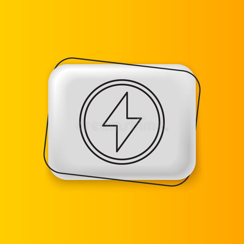 Black Lightning Bolt Icon Isolated on Yellow Background. Flash Sign ...