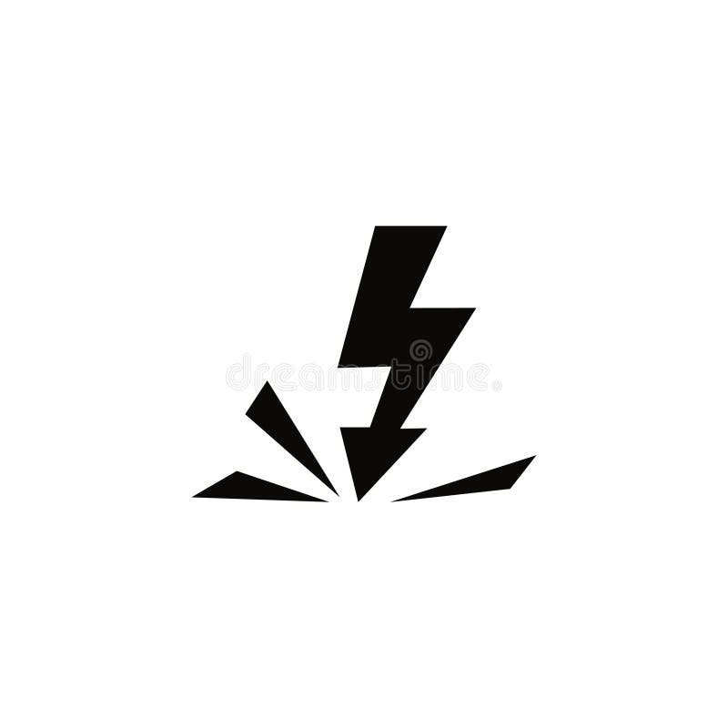 Black Lightning Bolt Icon Symbolizing Sudden Impact and Energy Stock ...