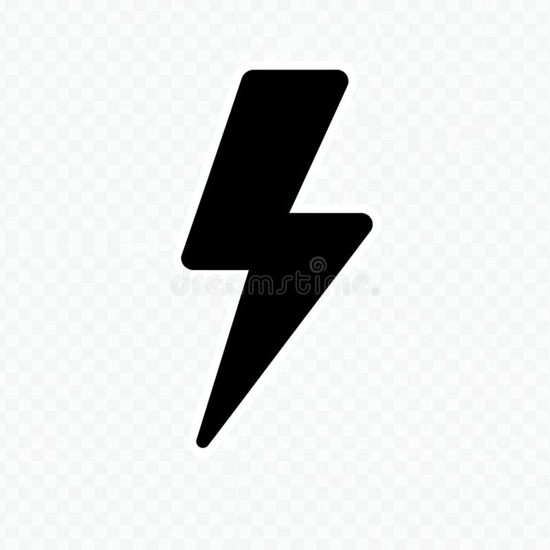 Black Lightning Bolt Icon on a White Background. the Design Features ...