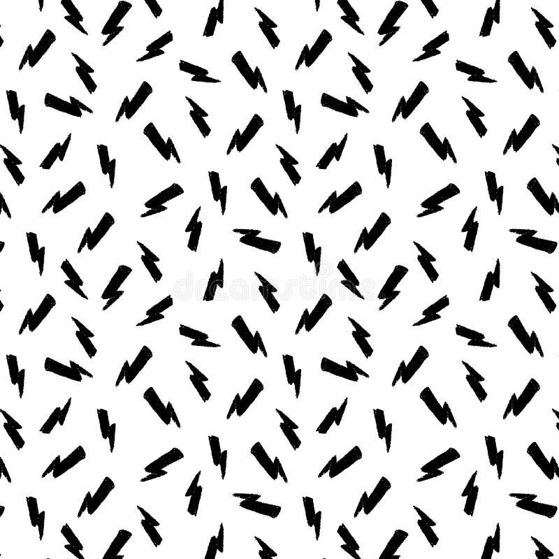 Black Lightning Pattern on a Transparent Background Stock Vector ...
