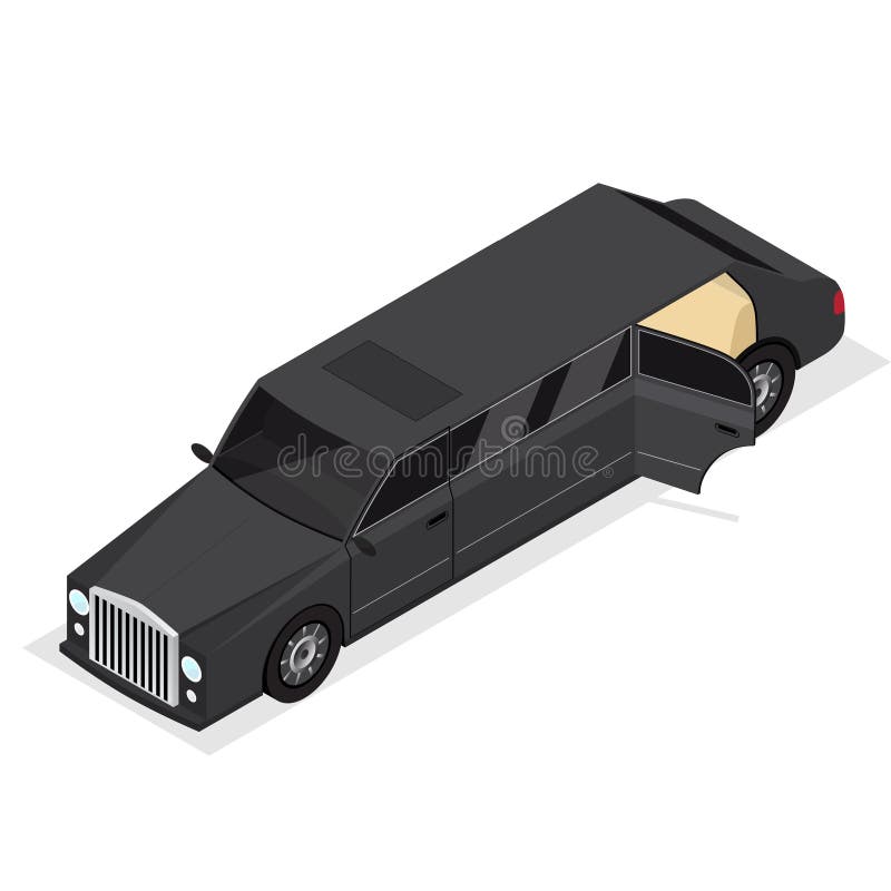 Black Limousine Luxury Vip Car Isometric View. Vector Stock Vector ...