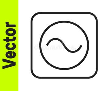 Black Line AC Voltage Source Symbol Icon Isolated on White Background ...