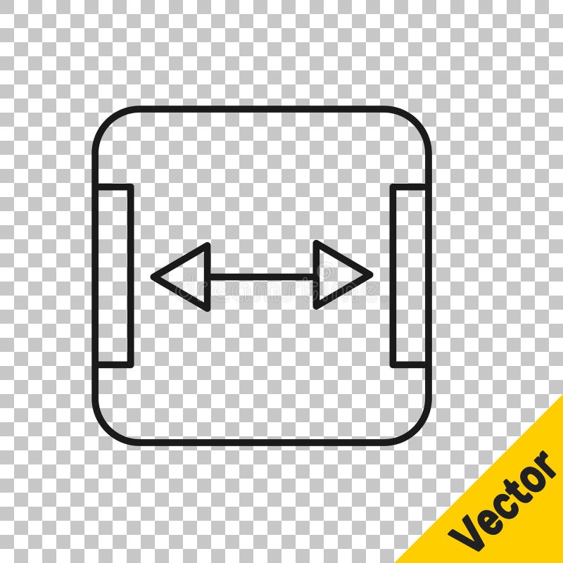 Black Line Area Measurement Icon Isolated on Transparent Background ...
