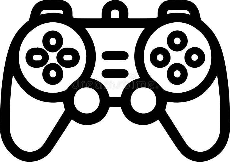 Black Line Art Gamepad Gaming Device Controller Hand Drawn Illustration ...