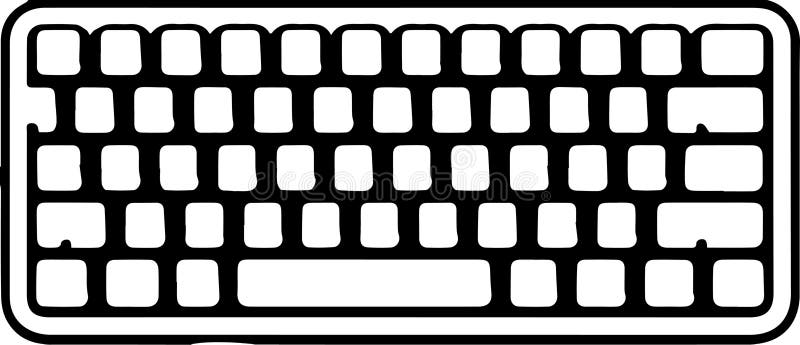Black Line Art Keyboard Electronic Device Art Hand Drawn Illustration ...