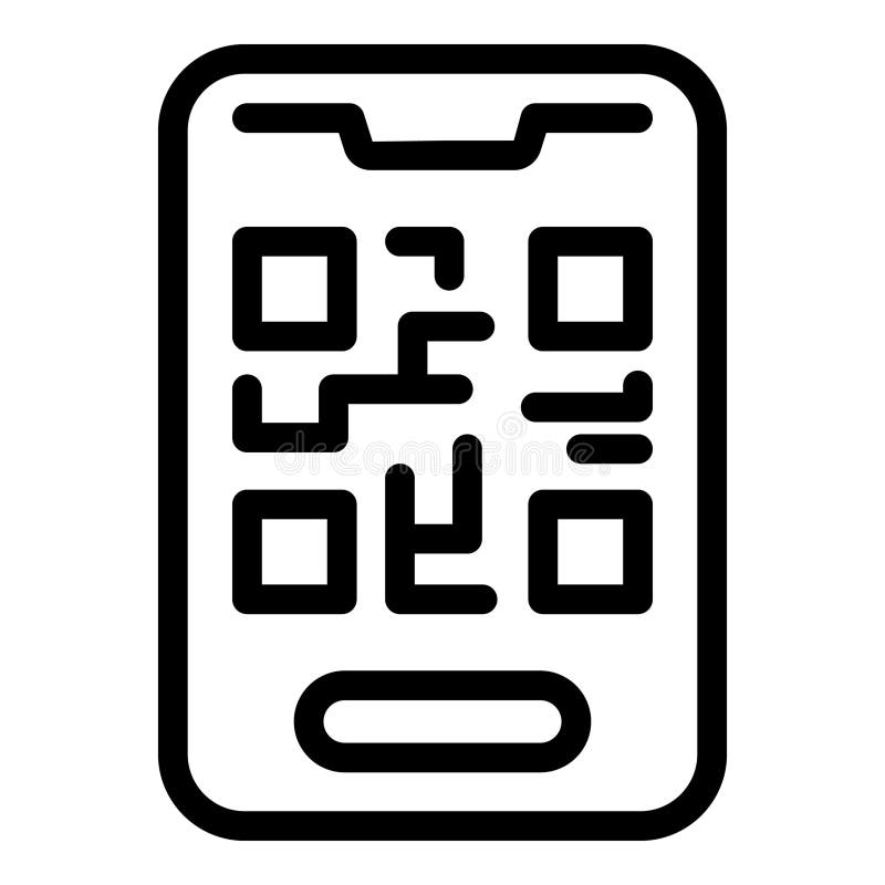 Black Line Art of a Smartphone Interface Icon for Web and App Design ...