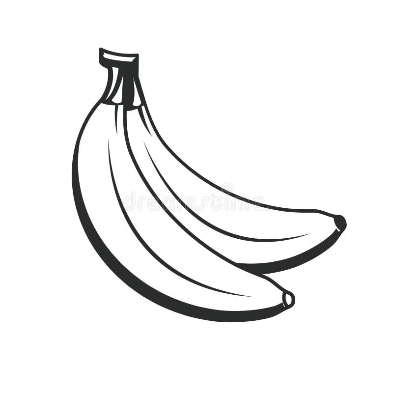 Black Line Banana Vector Icon Element Design Template Stock ...