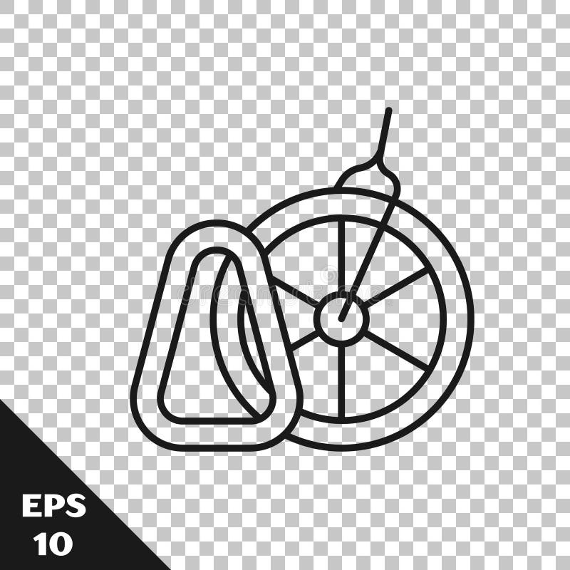 Black Line Bicycle Parking Icon Isolated on Transparent Background ...