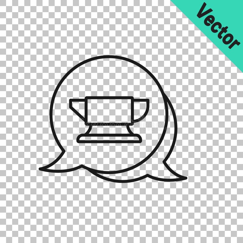 Black Line Blacksmith Anvil Tool Icon Isolated on Transparent ...