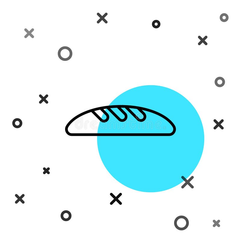 Black Line Bread Loaf Icon Isolated on White Background. Random Dynamic ...