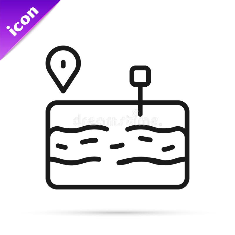 Black Line Broken Road Icon Isolated on White Background. Vector Stock ...