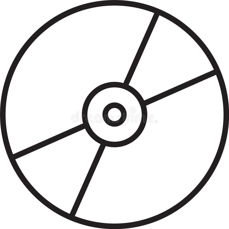 Black CD or DVD Disk Icon Isolated on Transparent Background. Compact ...