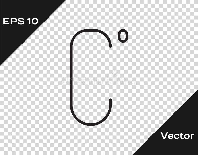 Black Line Celsius Icon Isolated on Transparent Background. Vector ...