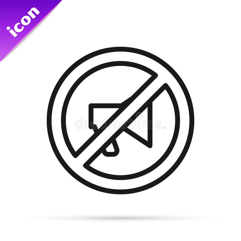 Black Line Censored Stamp Icon Isolated on White Background. Vector ...