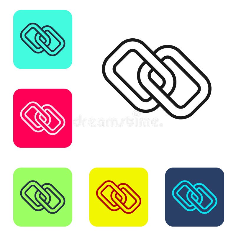 Black Line Chain Link Icon Isolated on White Background. Link Single ...