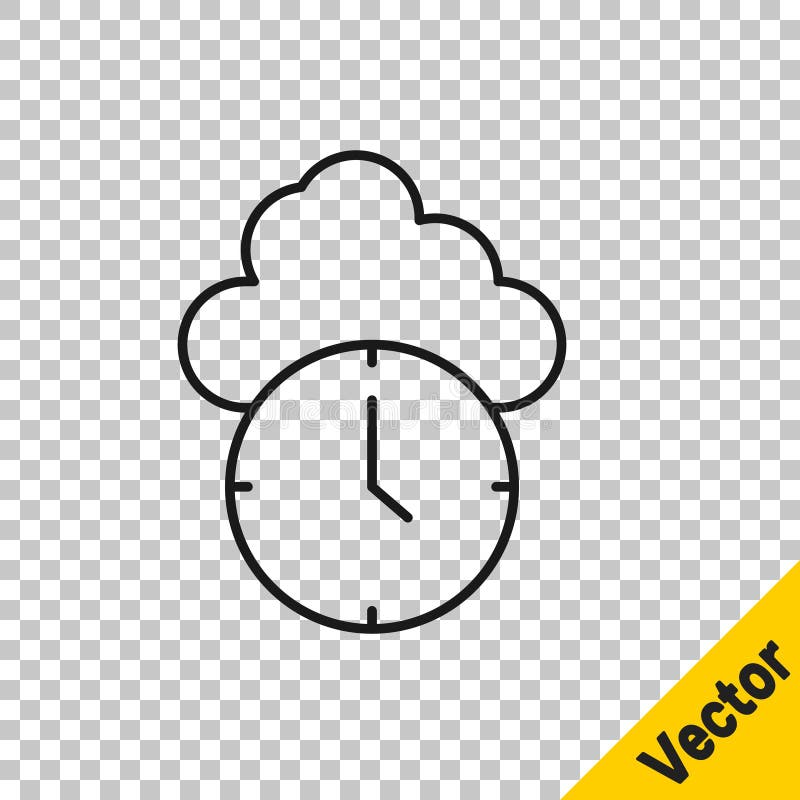 Black Line Clock Icon Isolated on Transparent Background. Time Symbol ... Black Line Clock Icon Isolated on Transparent Background. Time Symbol ...