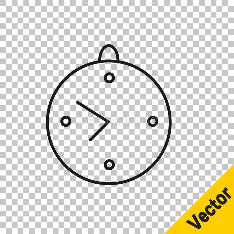 Black Clock on Transparent Background. Clock Icon Vector Stock ...