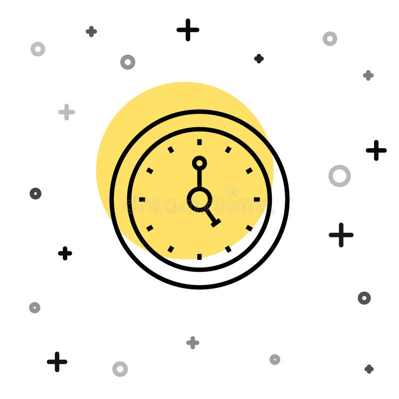 Black Line Clock Icon Isolated on White Background. Time Symbol. Random ...