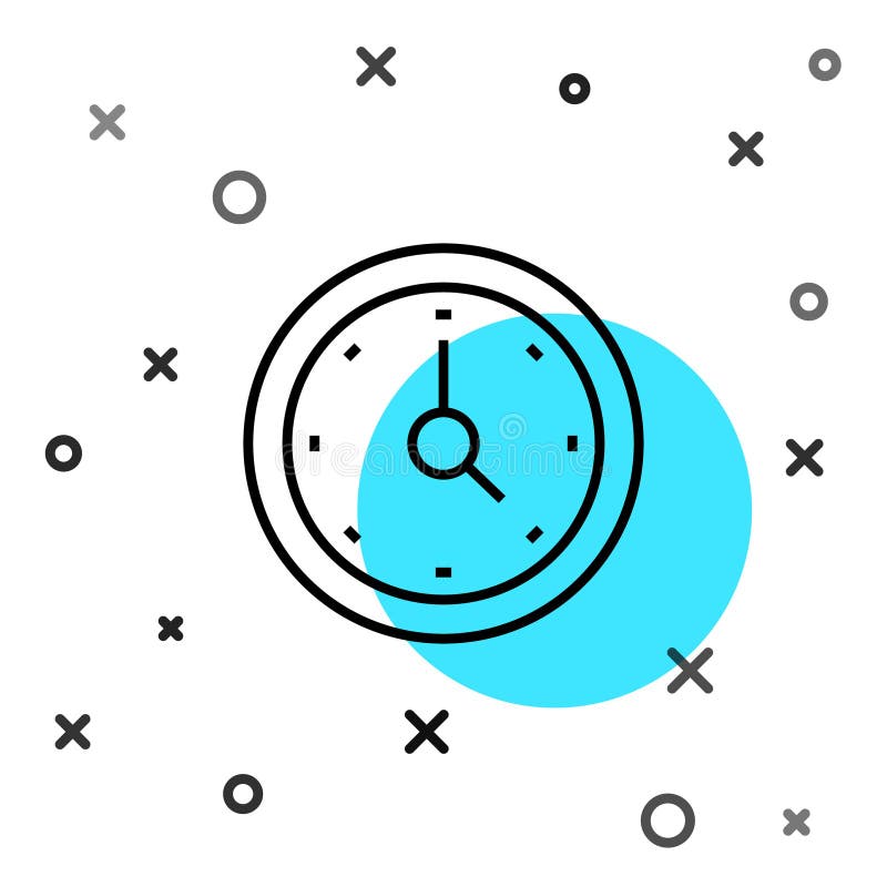 Black Line Clock Icon Isolated on White Background. Time Symbol. Random ...