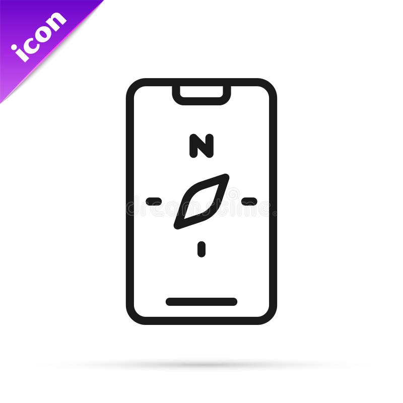 Compass UI, UX, GUI Screen App on Smartphone for Navigation Concept ...