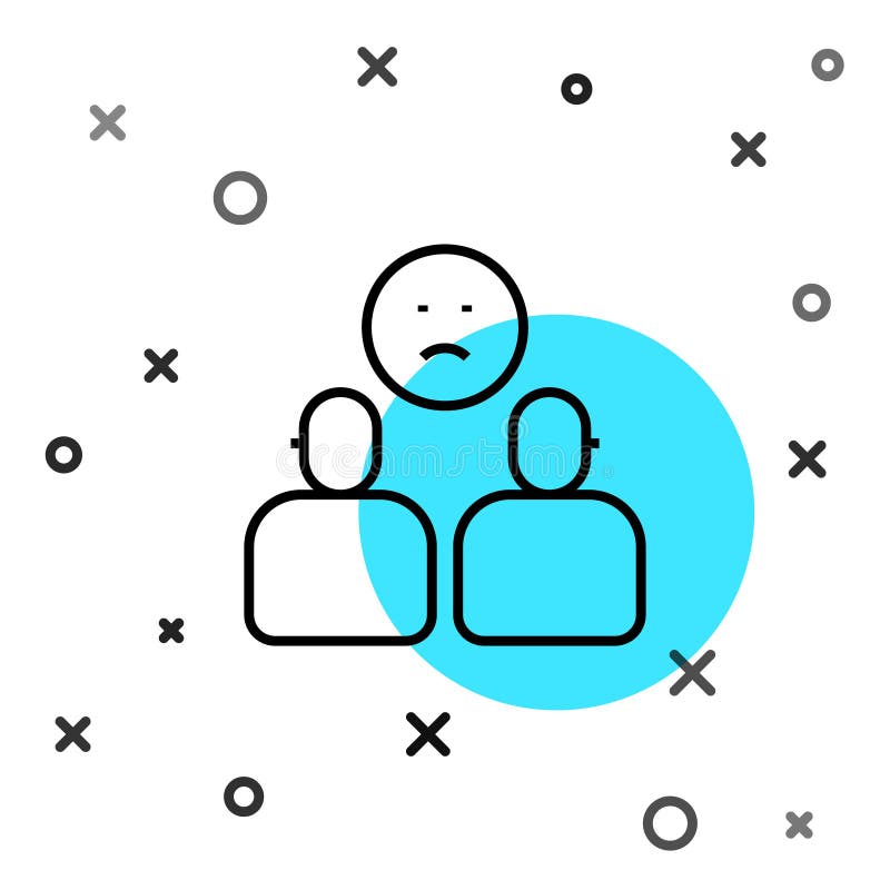 Black Line Complicated Relationship Icon Isolated on White Background ...