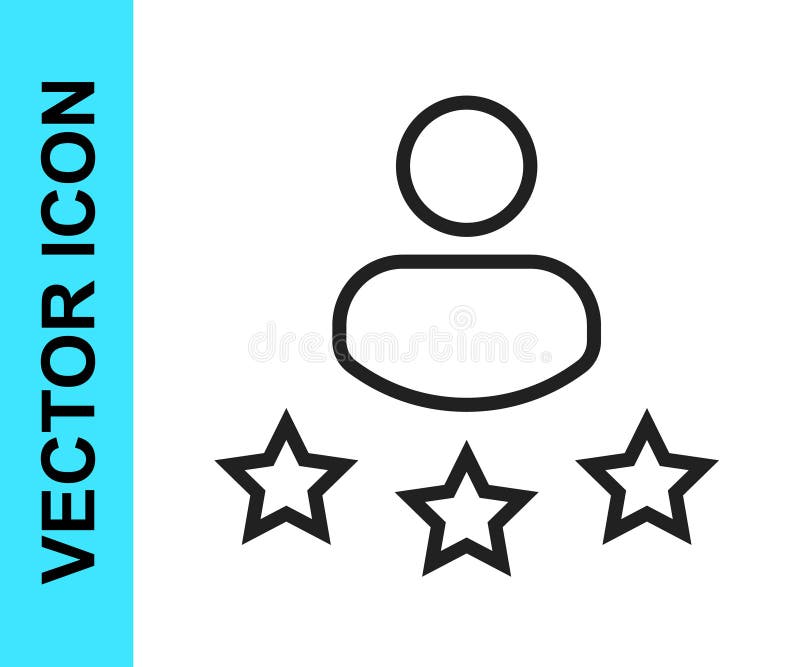 Black Line Consumer or Customer Product Rating Icon Isolated on White ...