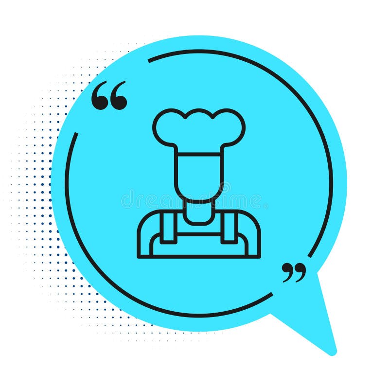 Black Line Cook Icon Isolated on White Background. Chef Symbol. Blue ...