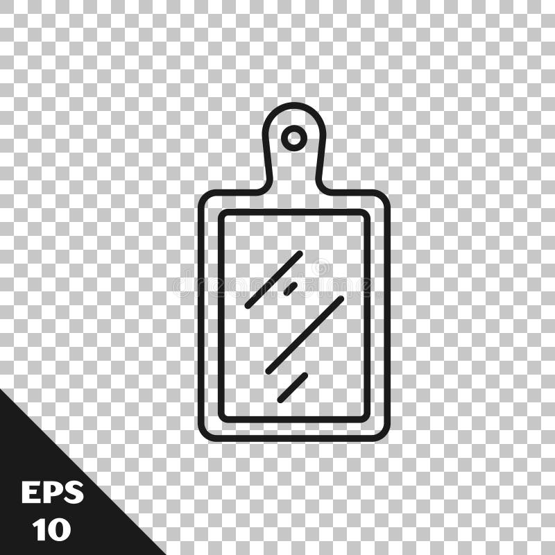 Black Line Cutting Board Icon Isolated on Transparent Background ...