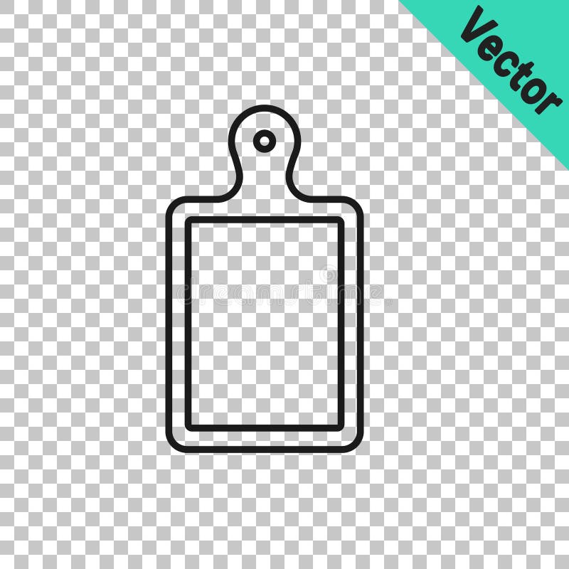 Black Line Cutting Board Icon Isolated on Transparent Background ...