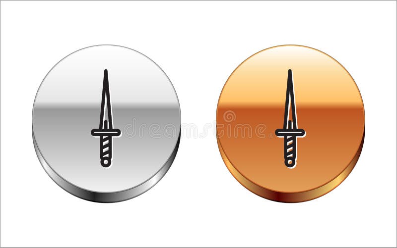 Dagger Gold Emblem. Military Combat Knife Stock Vector - Illustration ...