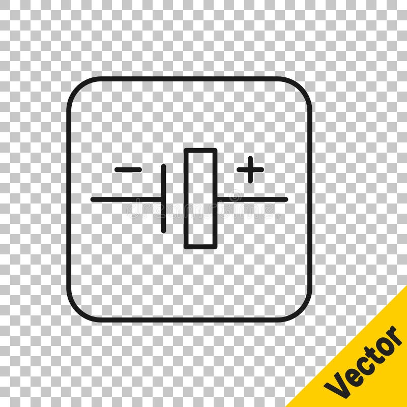 Black Line DC Voltage Source Icon Isolated on Transparent Background ...