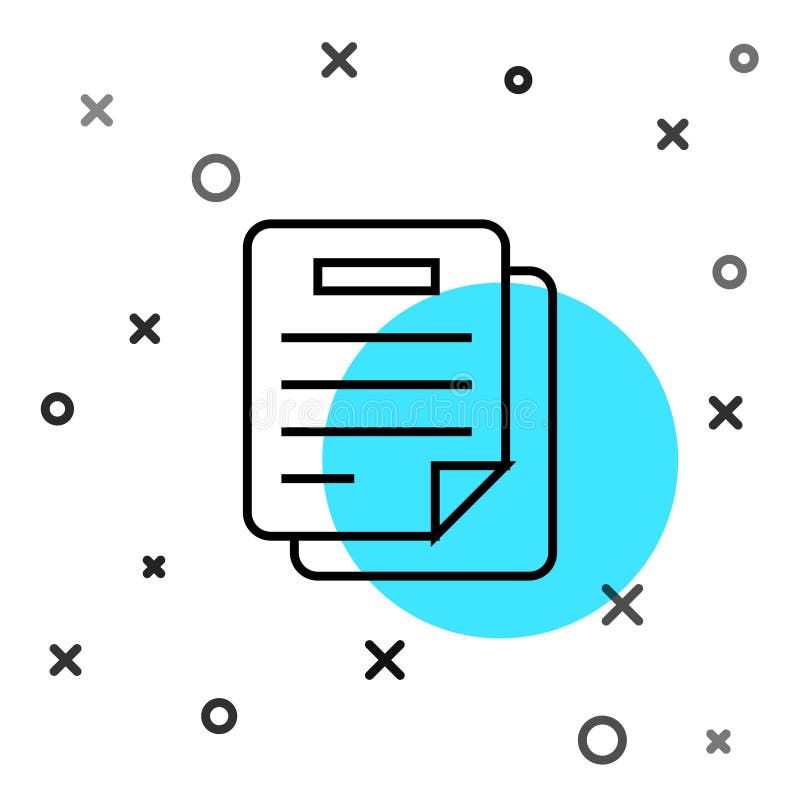 Pop Art Line Document Folder Icon Isolated on Color Background ...