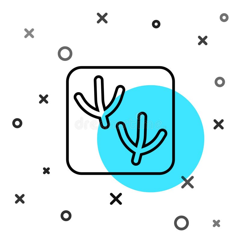 Black Line Dove Paw Footprint Icon Isolated on White Background. Random ...