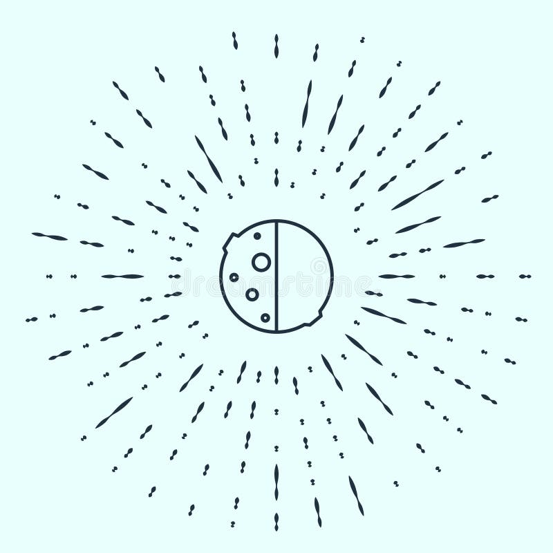 Black Line Eclipse of the Sun Icon Isolated on Grey Background. Total ...