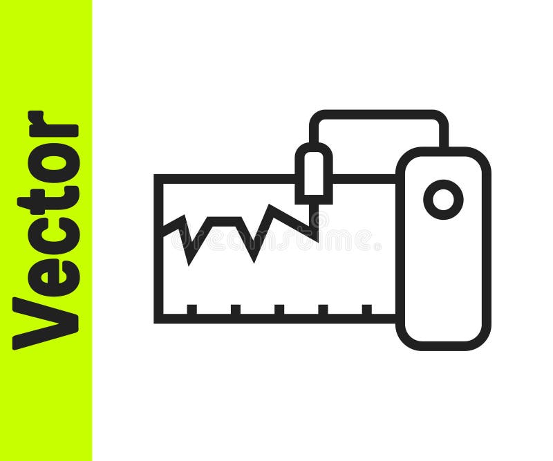 Black Line Electrical Measuring Instrument Icon Isolated on White ...