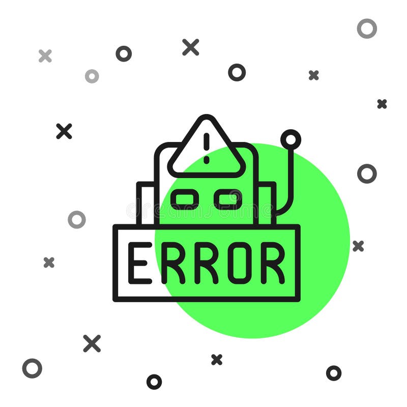 Black Line Error in the Operation Program of the Robot Icon Isolated on ...